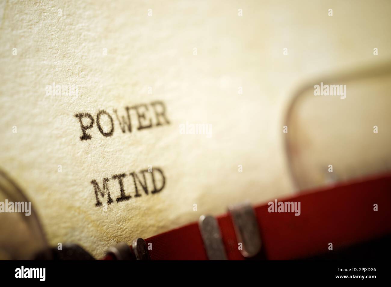 Power mind text written with a typewriter Stock Photo - Alamy