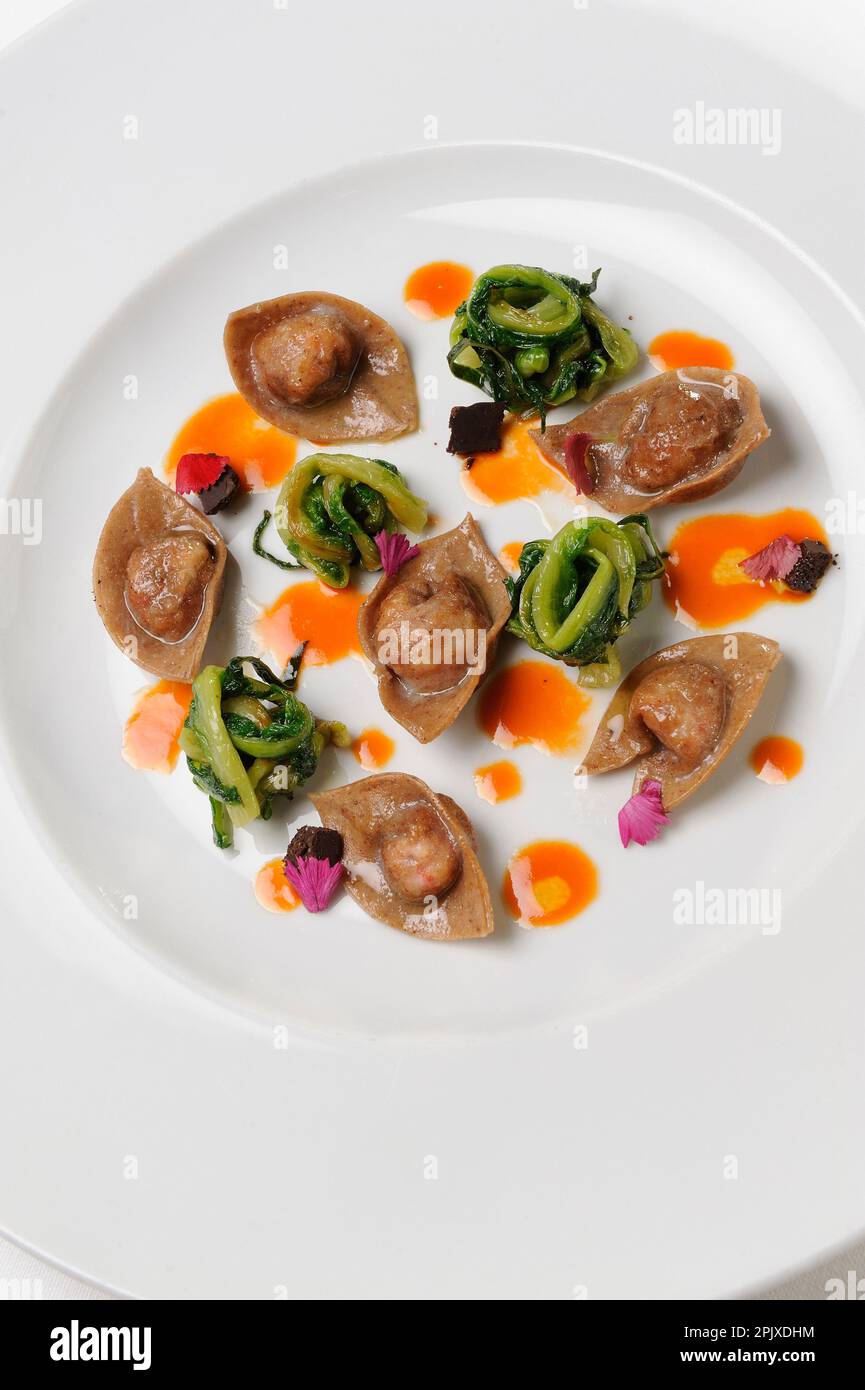 Modica chocolate ravioli filled with ricotta at the Locanda Don ...