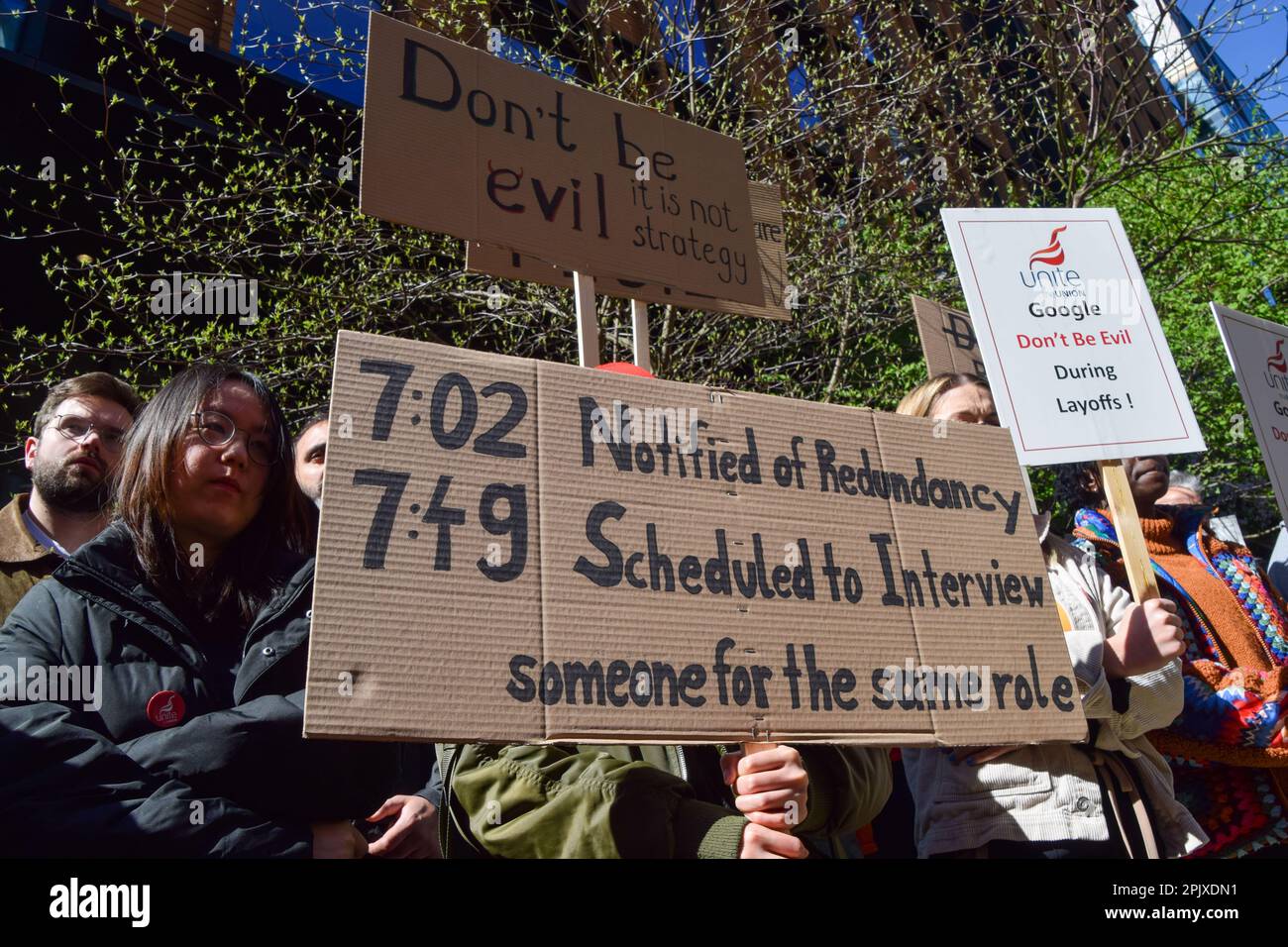 London, England, UK. 4th Apr, 2023. Google workers gathered for a ...