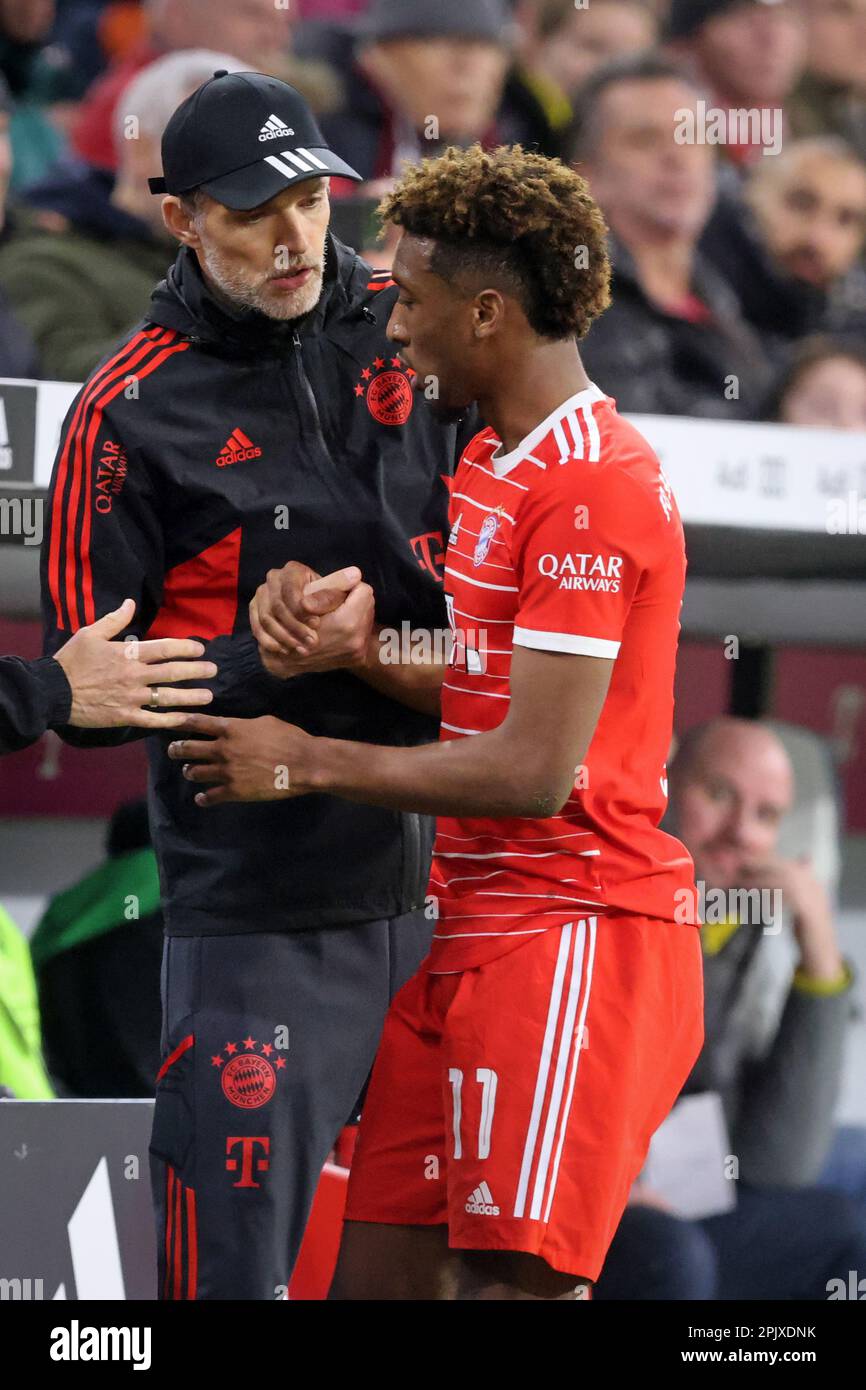 Coach Thomas Tuchel of Bayern Muenchen Kingsley Coman of Bayern ...