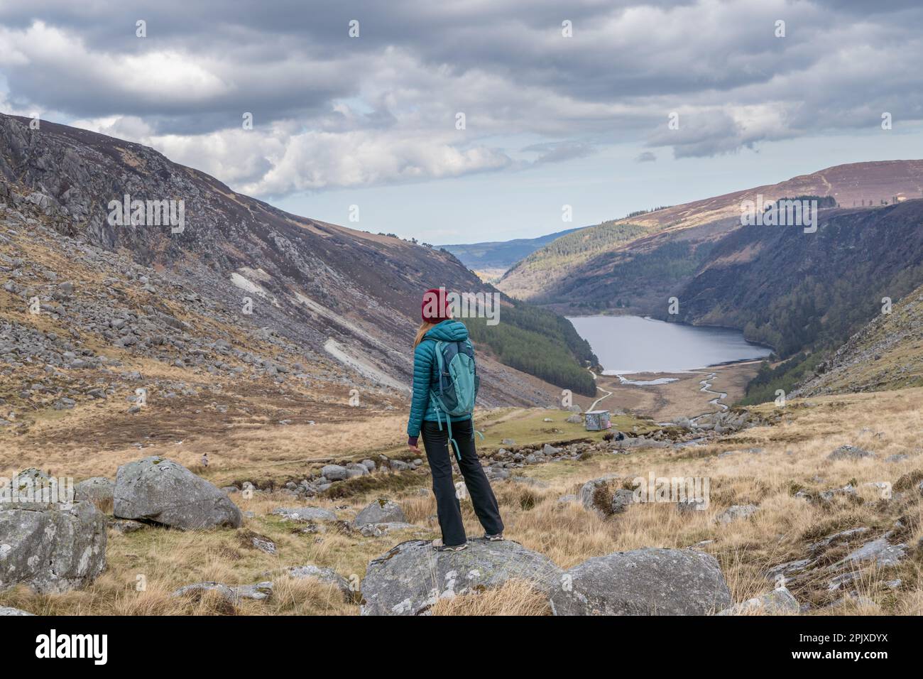 A beautiful shot of a hiker on the trail of the Sugar Loaf Mountain in ...