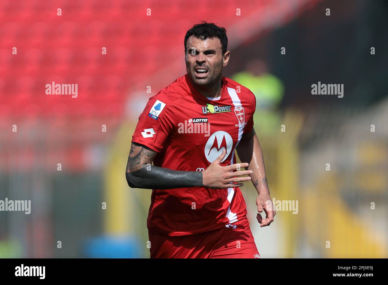 Monza, Italy, 2nd April 2023. Andrea Petagna of AC Monza during the ...