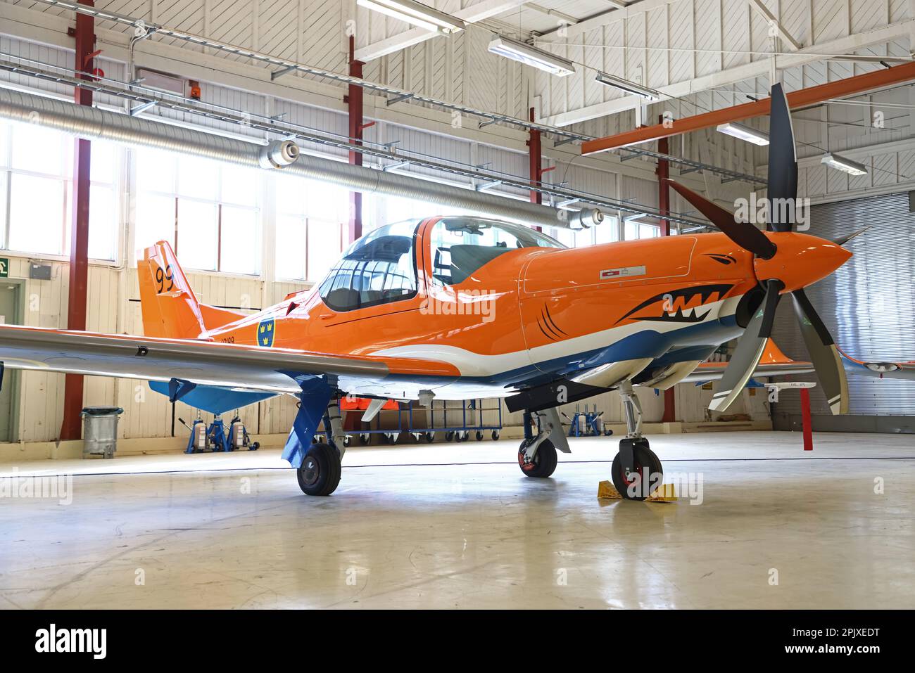GROB G120TP aircraft at the ceremony on Monday when the Swedish Defense ...