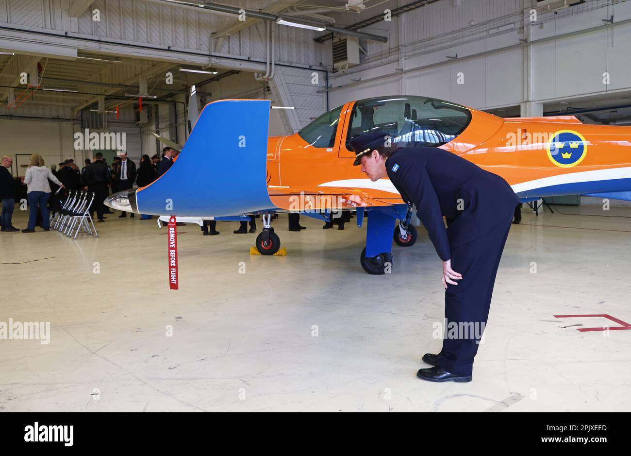 GROB G120TP aircraft before the ceremony on Monday when the Swedish ...