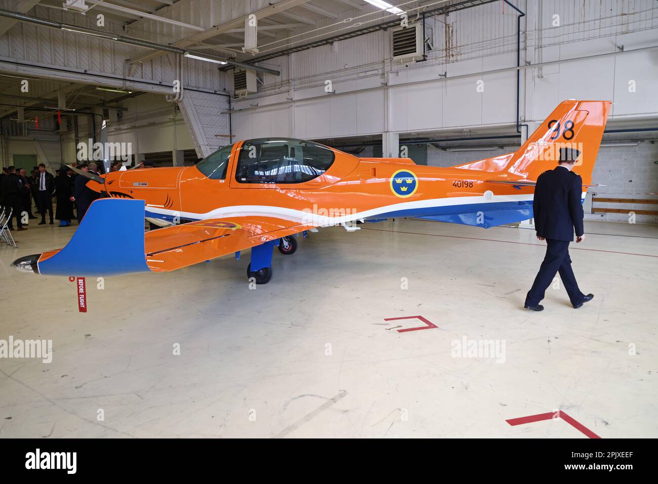 GROB G120TP aircraft before the ceremony on Monday when the Swedish ...