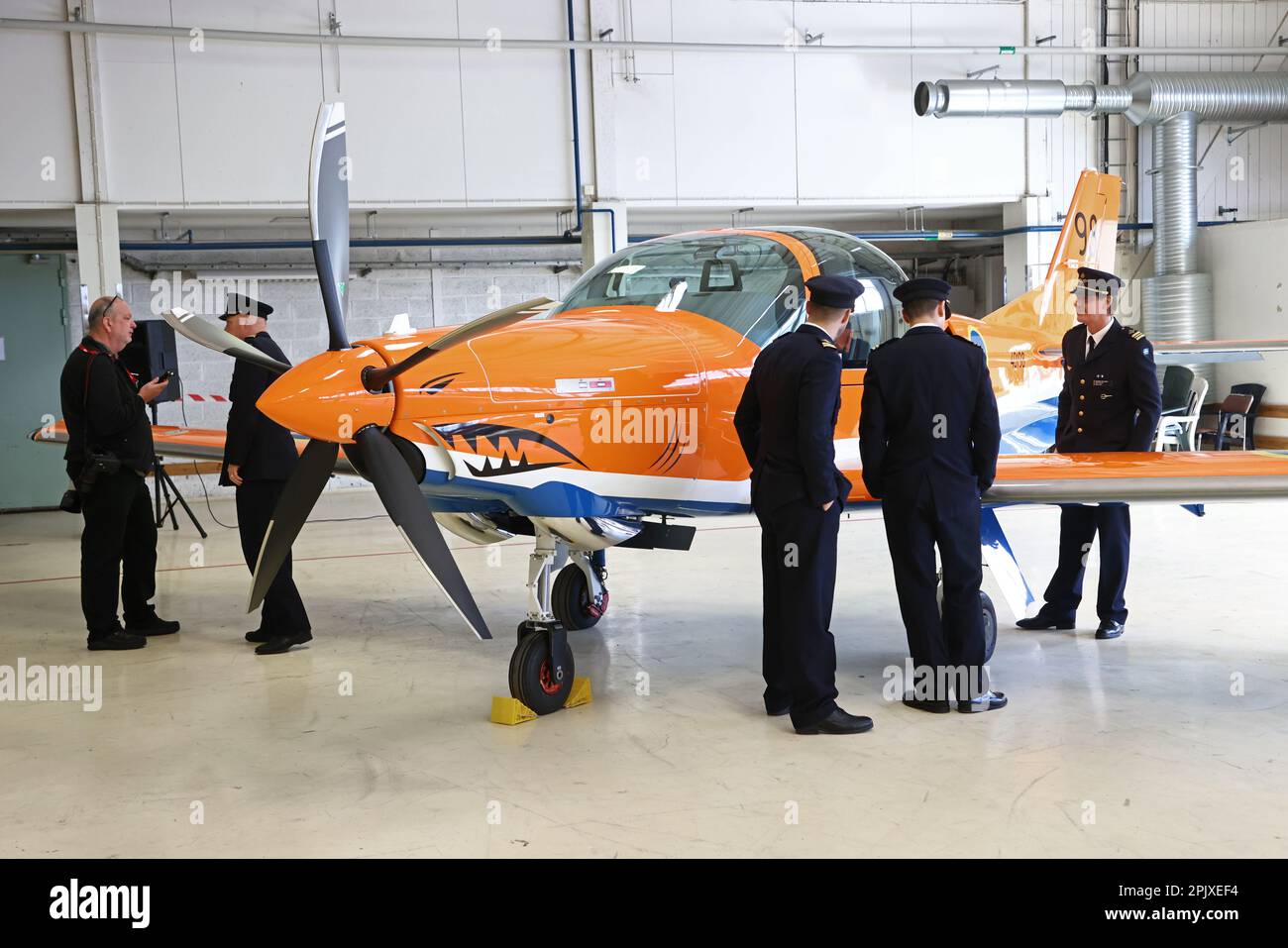 GROB G120TP aircraft before the ceremony on Monday when the Swedish ...
