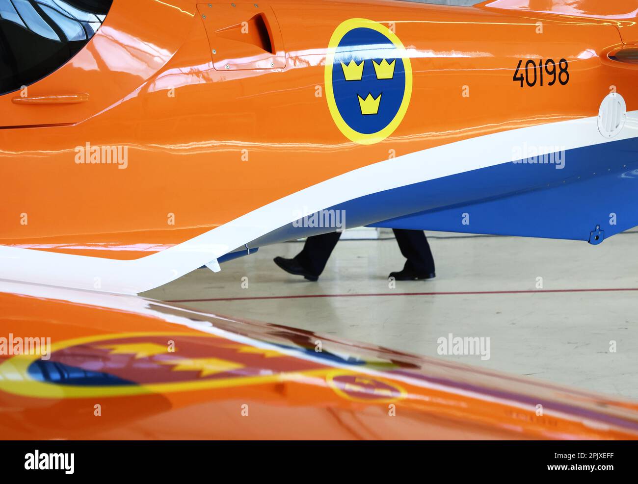 GROB G120TP aircraft before the ceremony on Monday when the Swedish ...