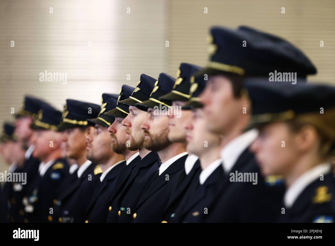 Military officers at the ceremony on Monday when the Swedish Defense ...