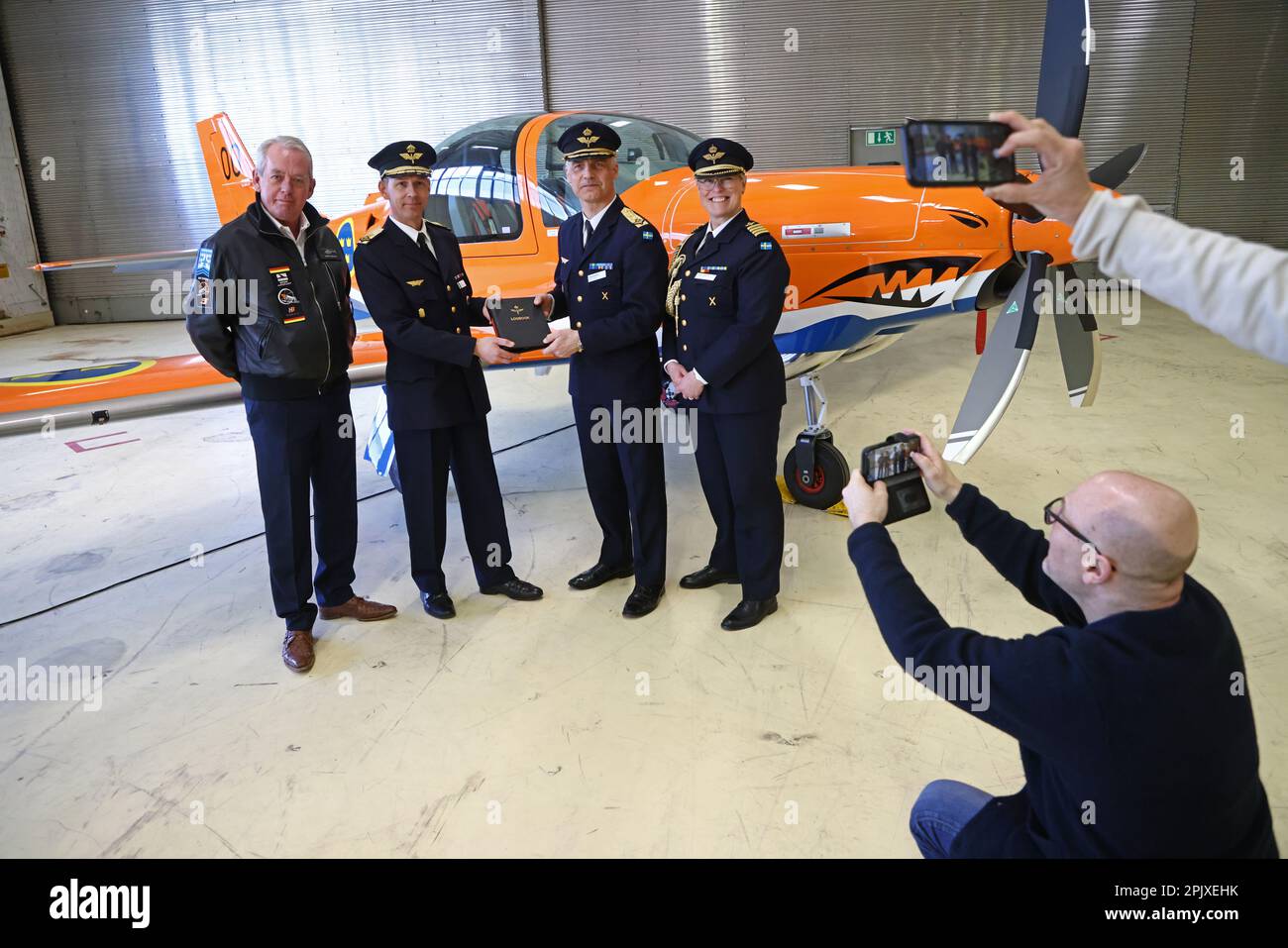 From left: André Hiebeler, CEO Grob aircraft, Lars Helmrich, Director ...