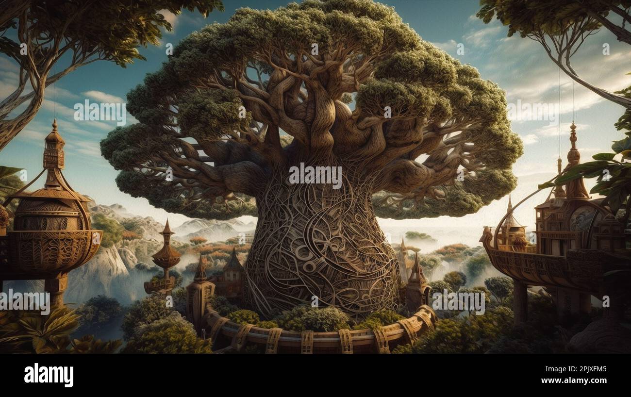 Druid tree illustration hi-res stock photography and images - Alamy