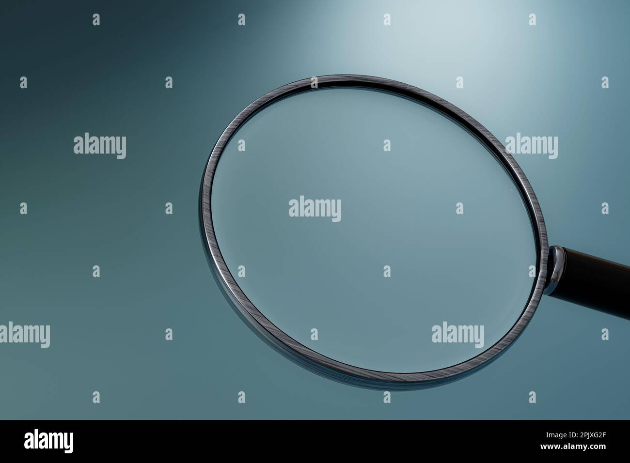 magnifier isolated on blue background 3d illustration Stock Photo - Alamy