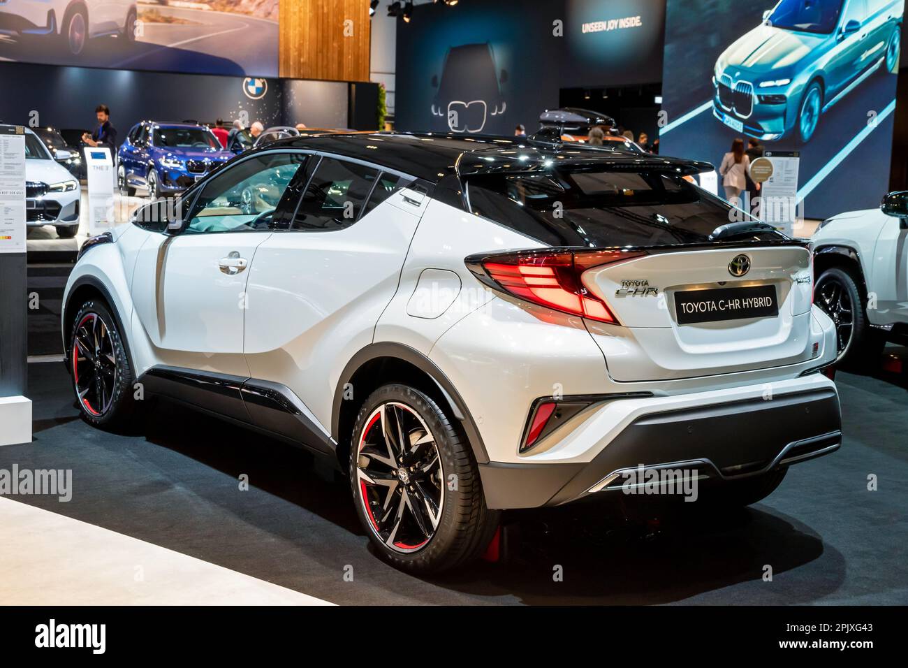 Toyota C HR Hybrid Compact SUV Car Showcased At The Brussels Autosalon