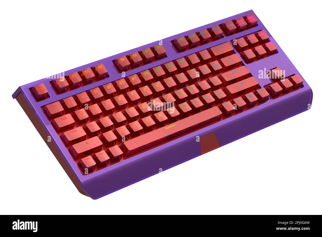 Realistic computer keyboard in trendy style glassmorphism or frosted ...