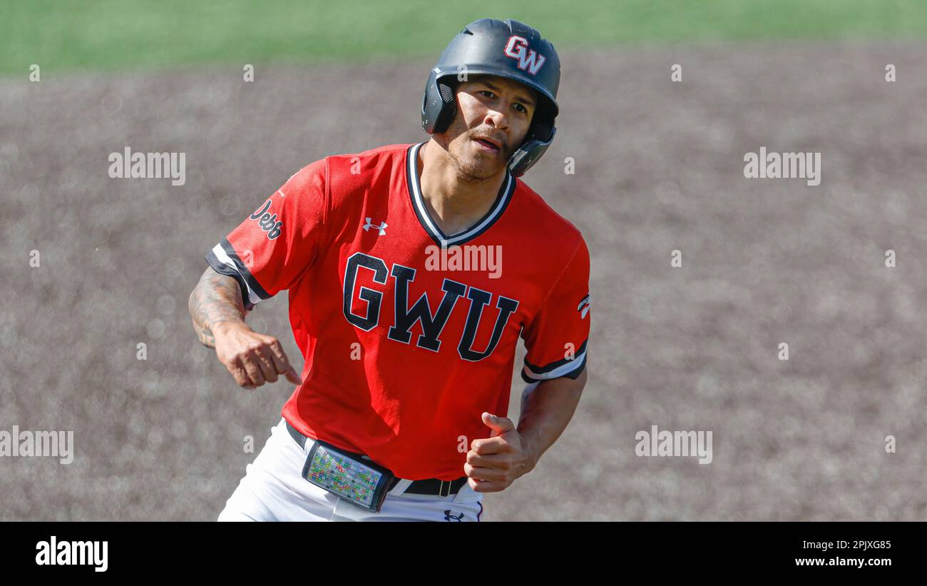 Gardner-Webb's Alec Burns runs the bases against Radford during an NCAA ...