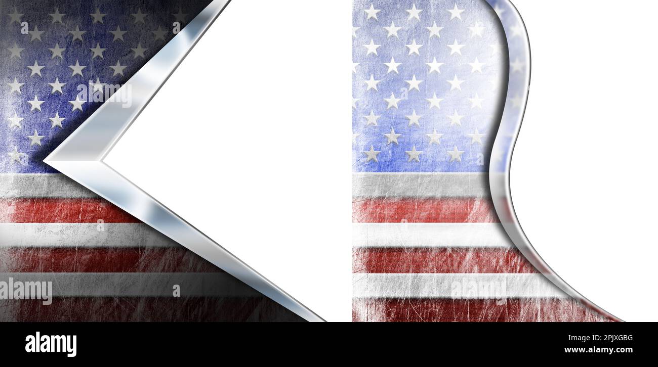 Two national flags of the United States of America, USA (American flag ...