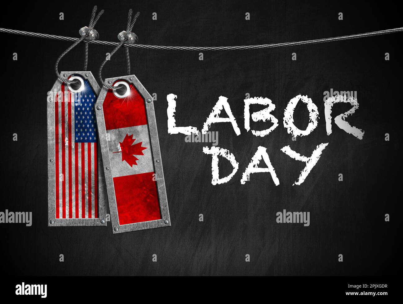 Labor Day concept. Flags of the United States (USA, American flag) and ...