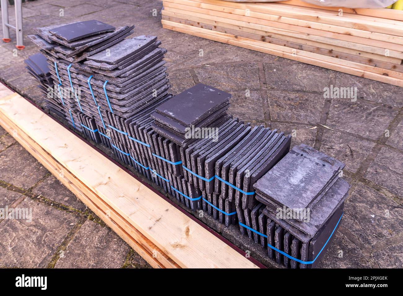 New Roof Tiles ready to be used Stock Photo - Alamy