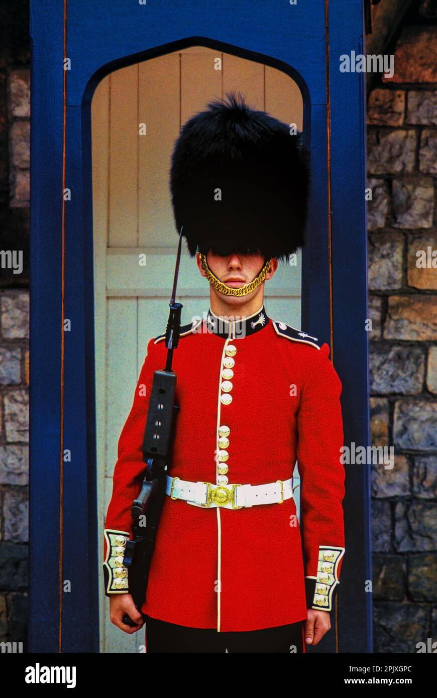 Queen's Guard. Windsor Castle. Windsor. Berkshire, England Stock Photo ...