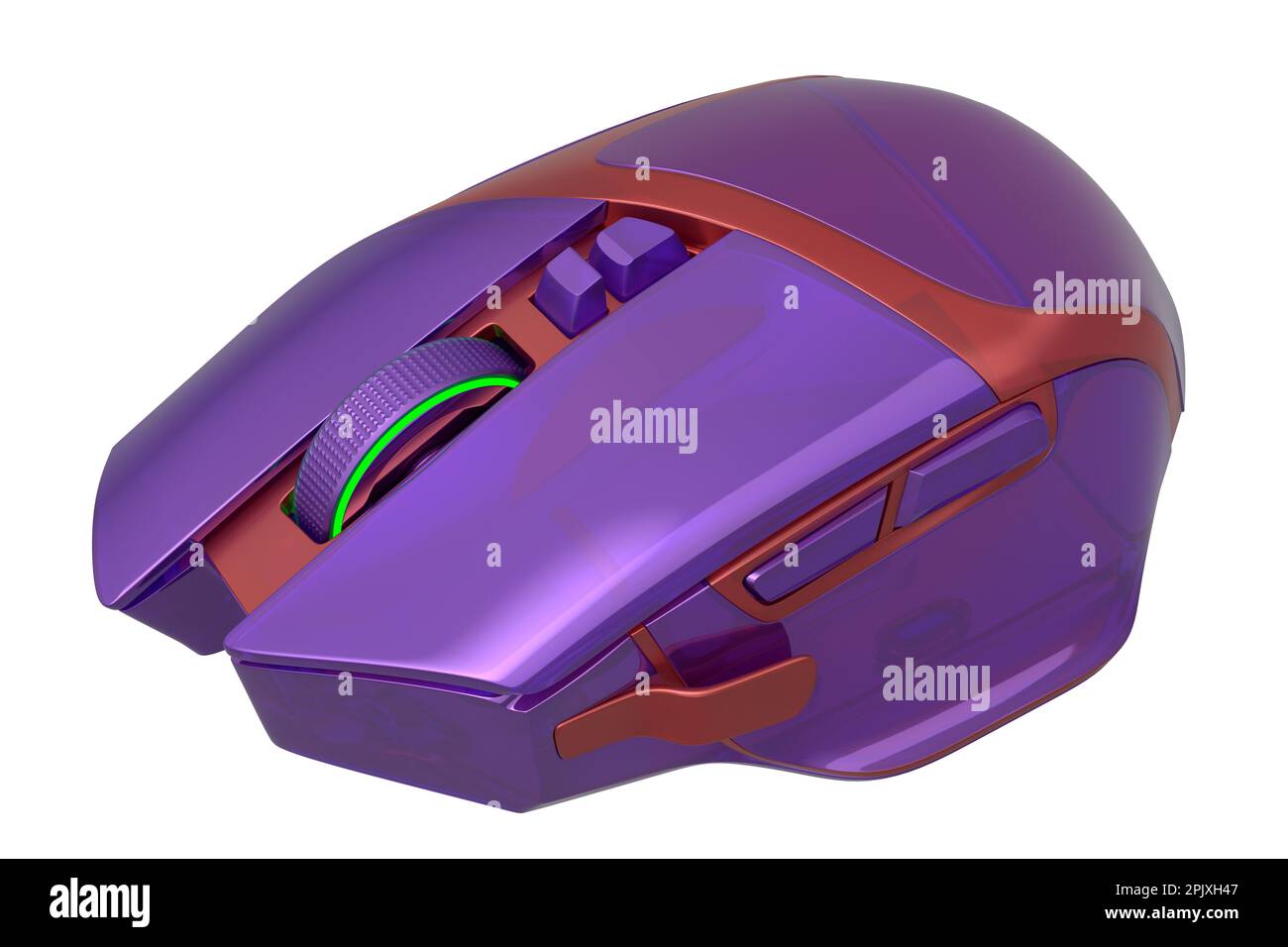 Wireless gaming computer mouse in trendy style glassmorphism or frosted ...