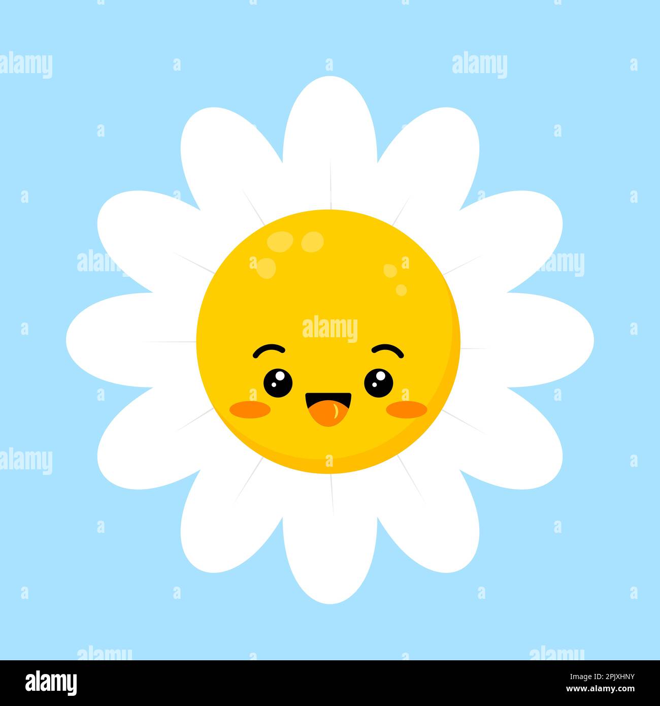 Daisy flower laughing face happy cute character Stock Vector Image ...