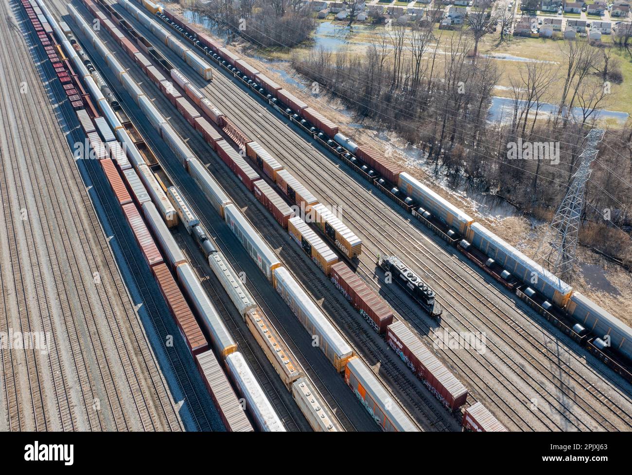Melvindale, Michigan - Norfolk Southern's Oakwood Yard. About 3,000 ...