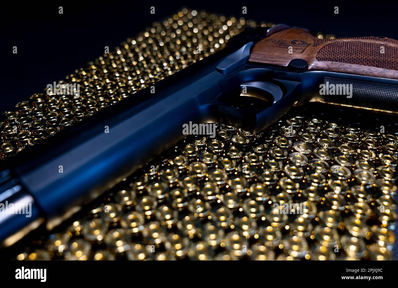 Elegant Semiautomatic 9mm Handgun with Swiss Helvetia Symbol Leaning on ...