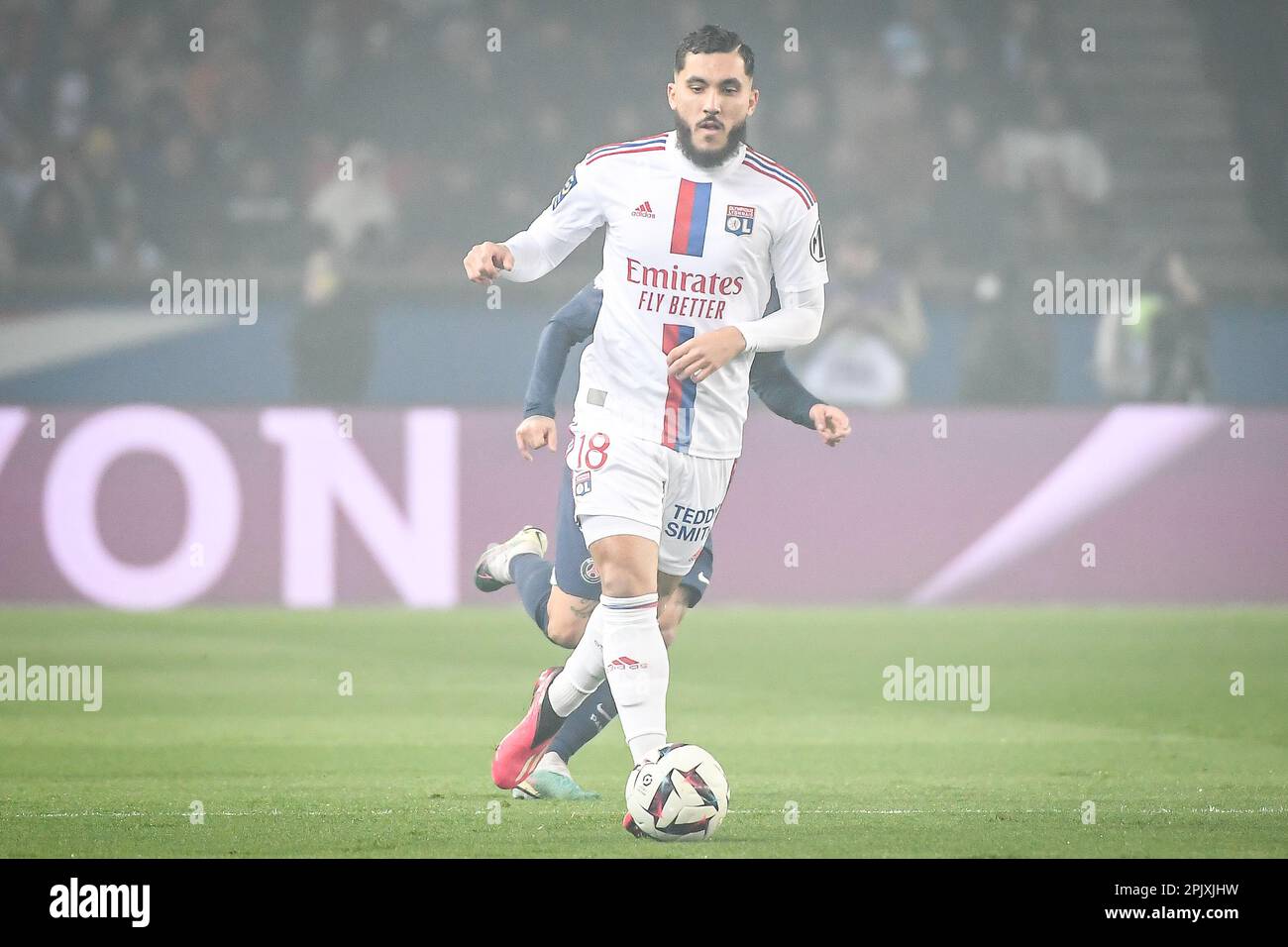 Rayan CHERKI of Lyon during the French championship Ligue 1 football match between Paris Saint ...