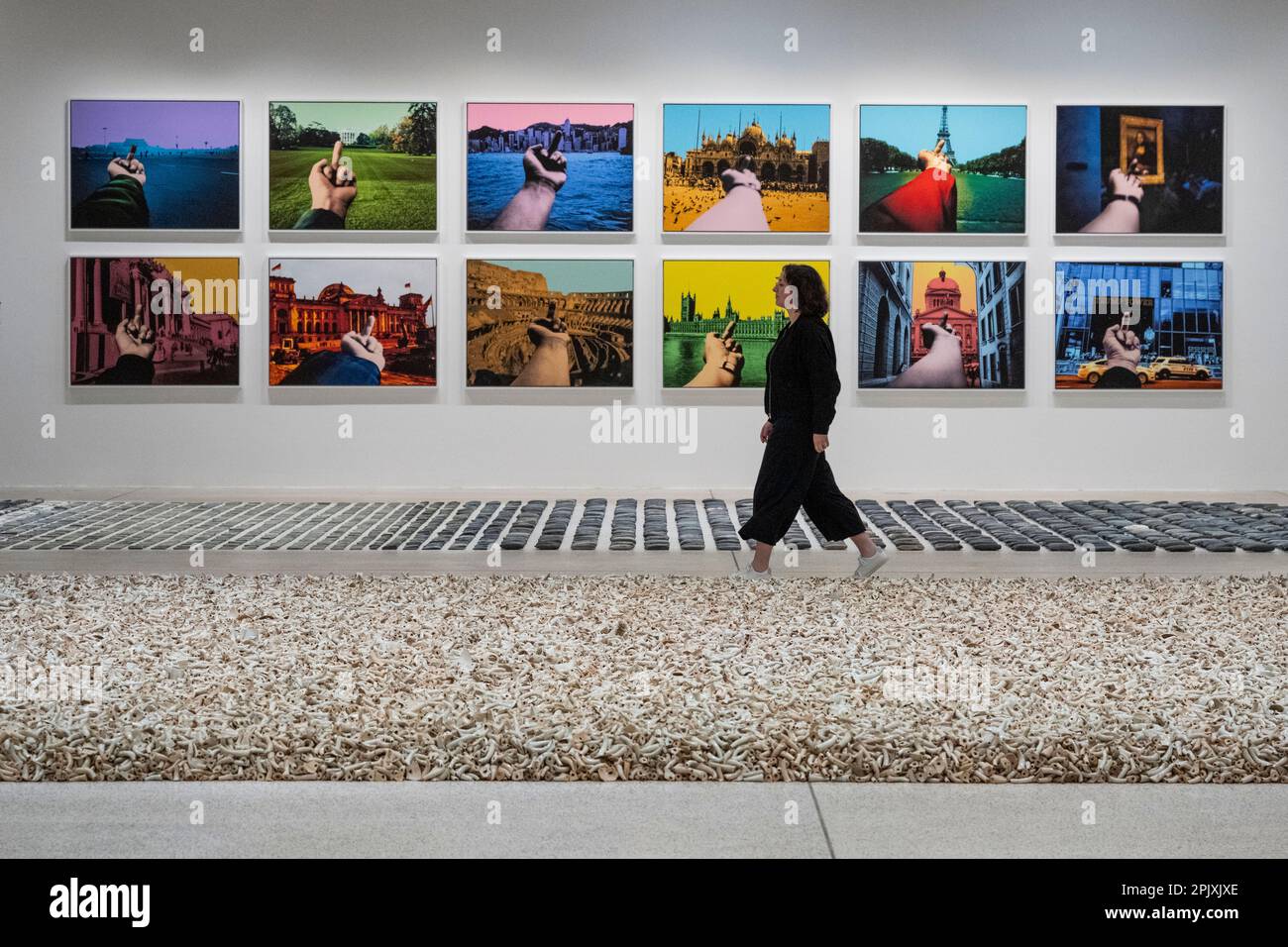 London, UK. 4 April 2023. (Wall) 'Study of Perspective', 2022, and ...