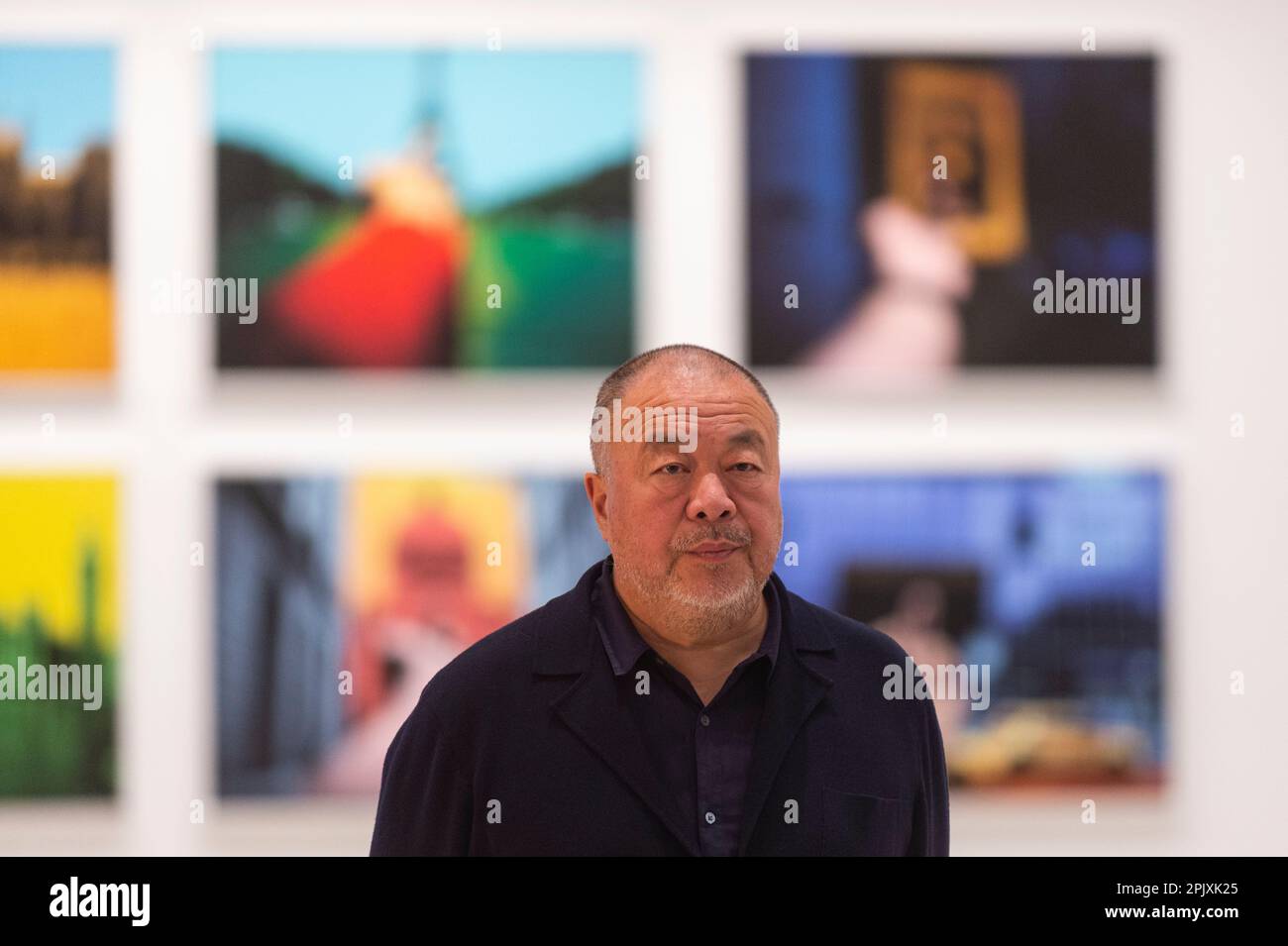 London, UK. 4 April 2023. Ai Weiwei in front of (Wall) 'Study of ...