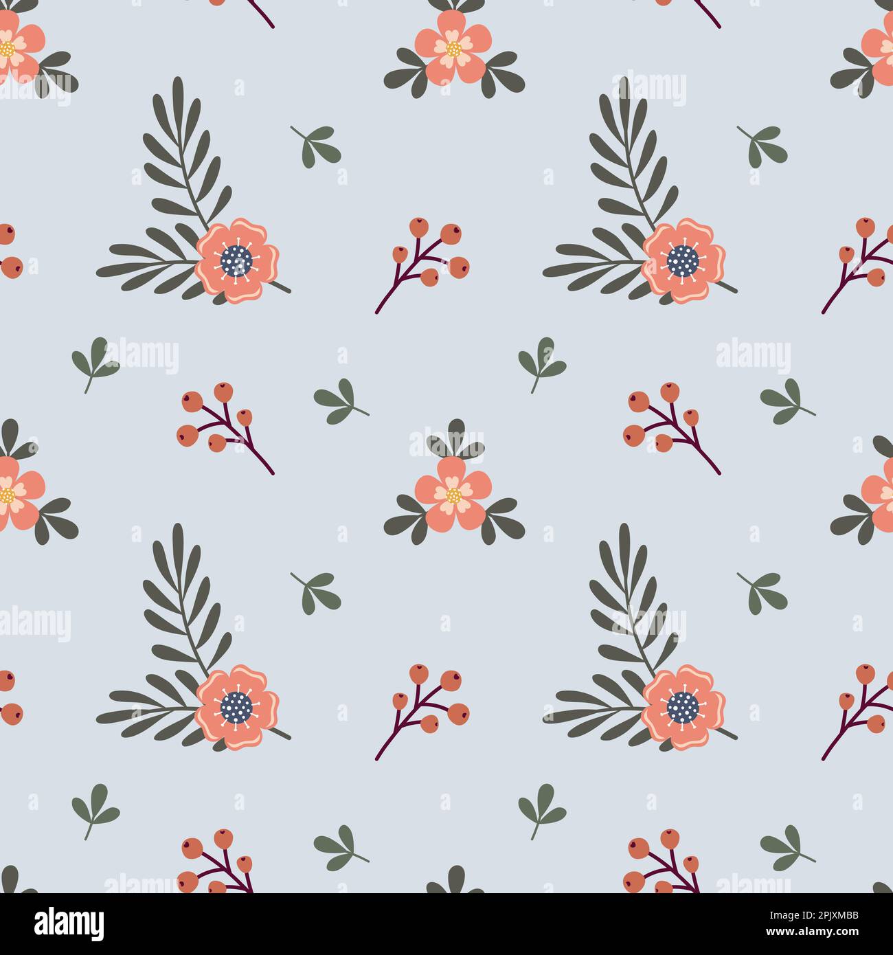 Cute floral bouquet vector pattern with small flowers Stock Vector ...