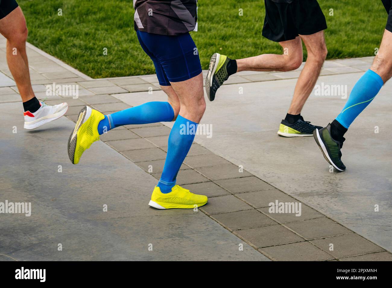 group legs athlete runner running marathon distance race, endurance ...