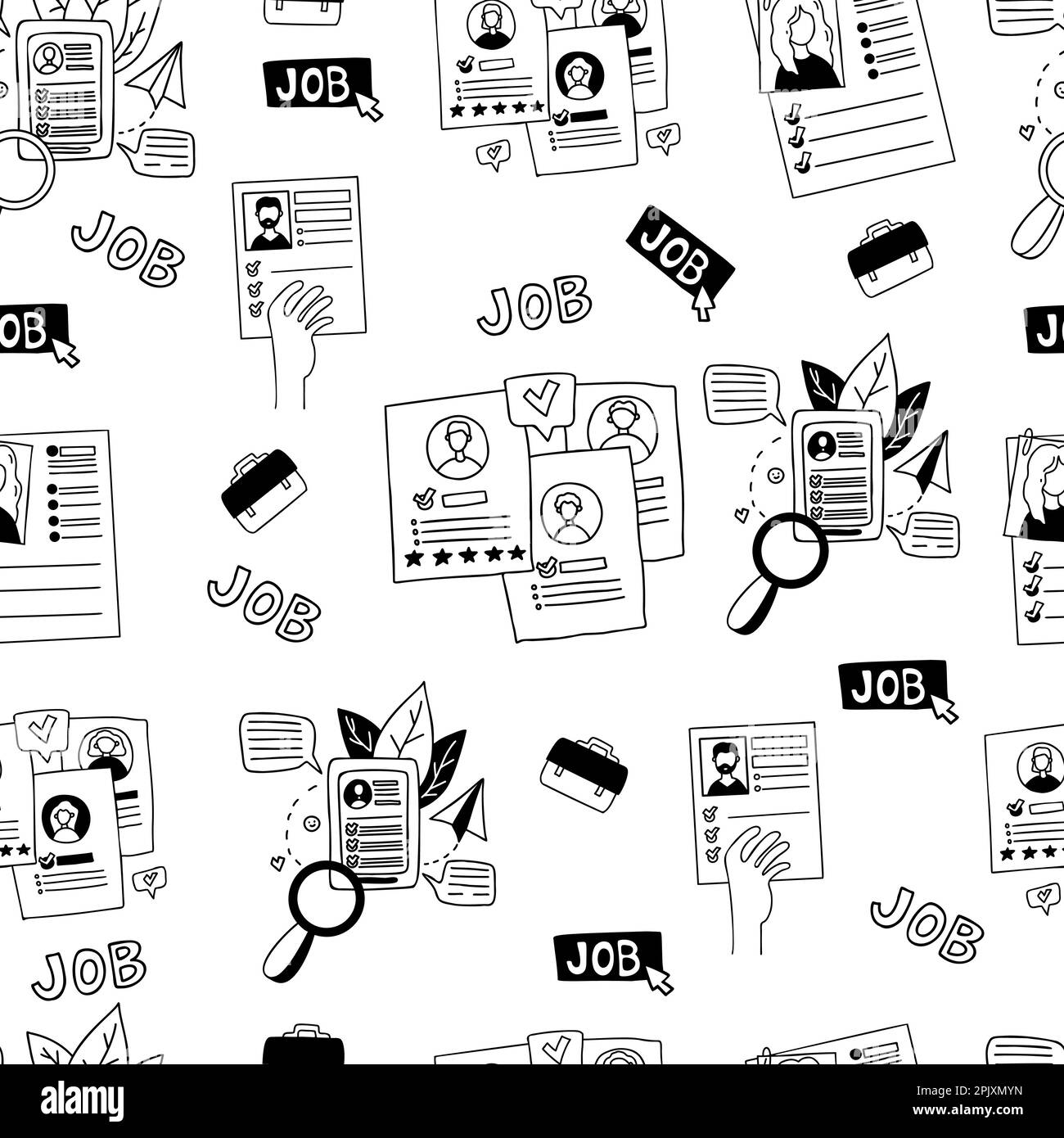 Business and work seamless pattern. Resumes of applicants ...