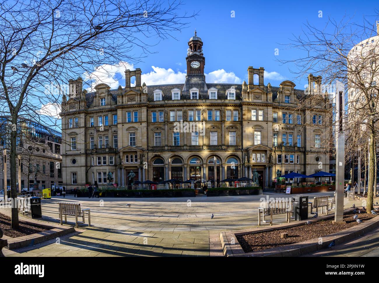 LEEDS,WESTYORKSHIRE,ENGLAND-MARCH 07,2023-Facade view of Leeds City ...