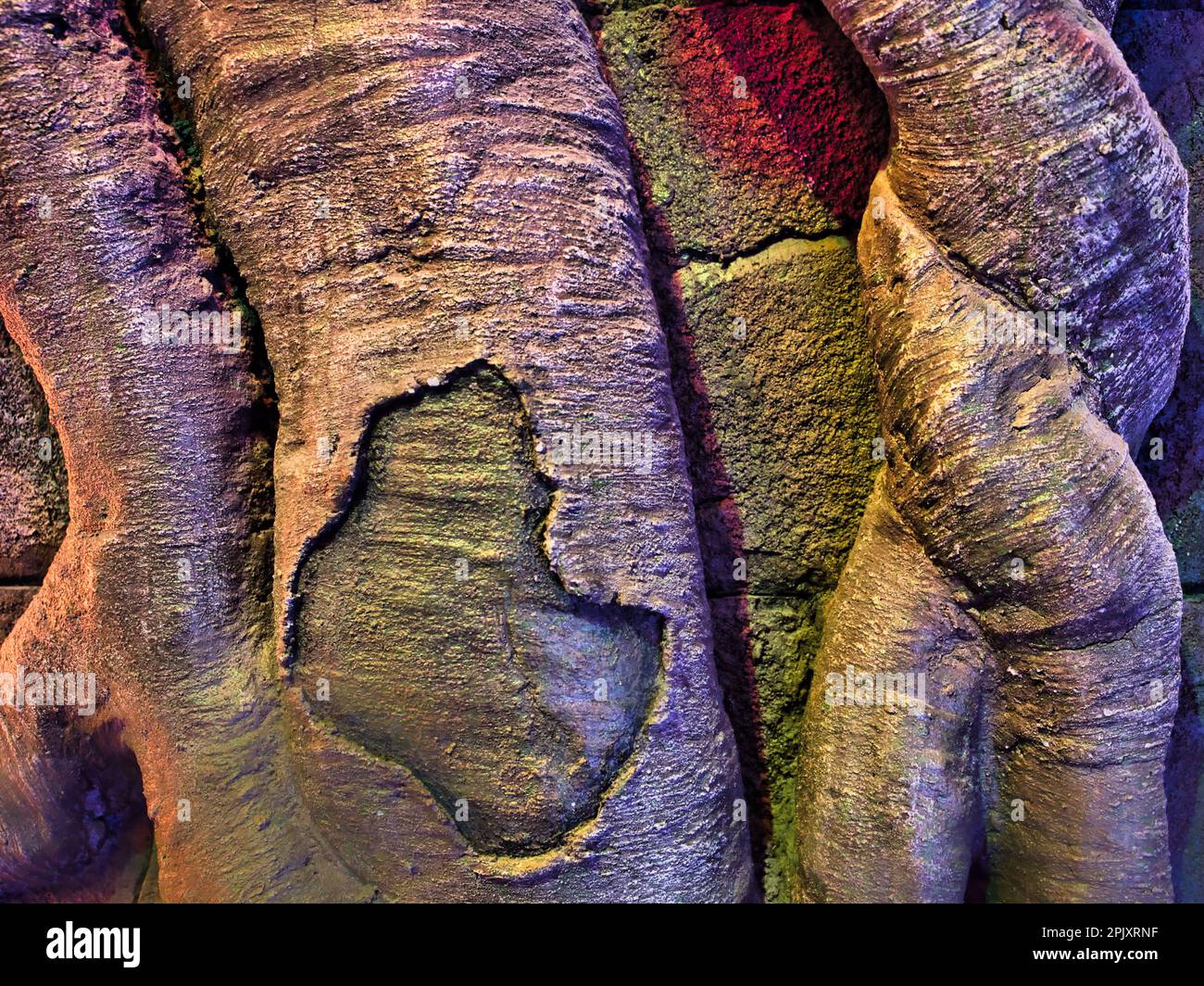 Unique artistic concrete work built into the walls Stock Photo - Alamy