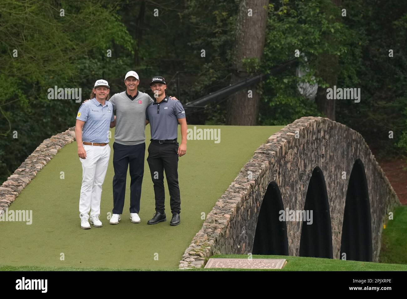 Cameron Smith, of Australia, Adam Scott, of Australia, Harrison Crowe ...