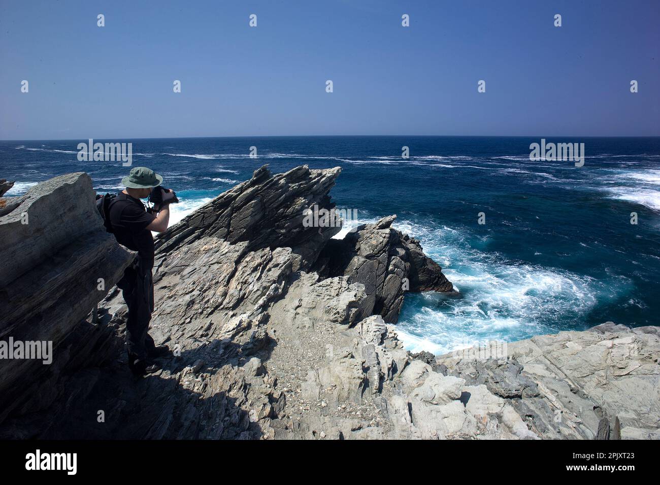 Scogliere di scisto a Capo Falcone. Stintino (SS), Sardegna. Italia ...