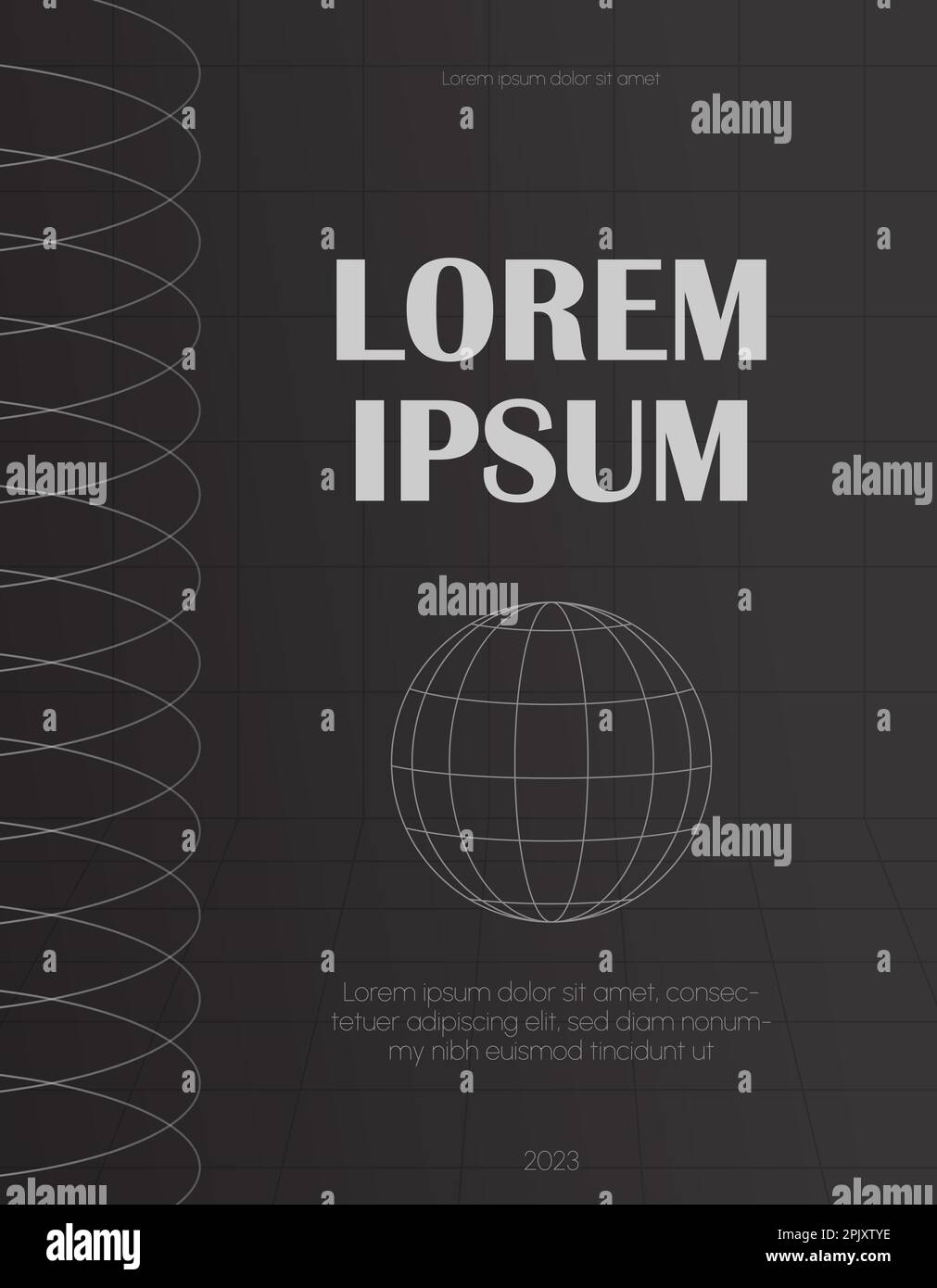 A black and white poster template in a minimalistic style with abstract ...