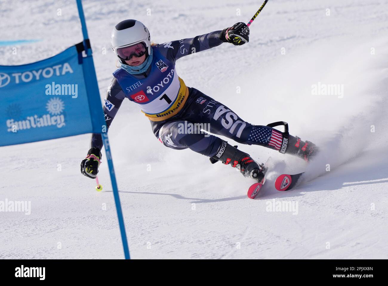 Mary Bocock competes in the women's giant slalom ski race during the U ...