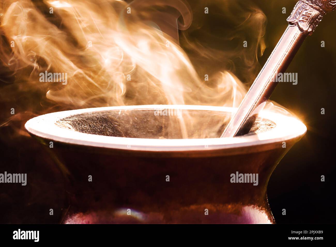 Chimarrão, a traditional Brazilian yerba mate tea. Typical South ...