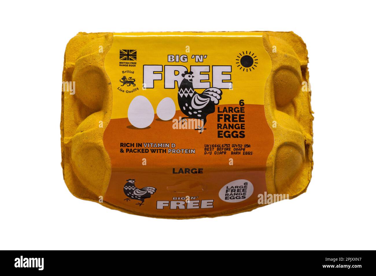 Carton of Big 'n' Free 6 large Free Range Eggs rich in Vitamin D ...