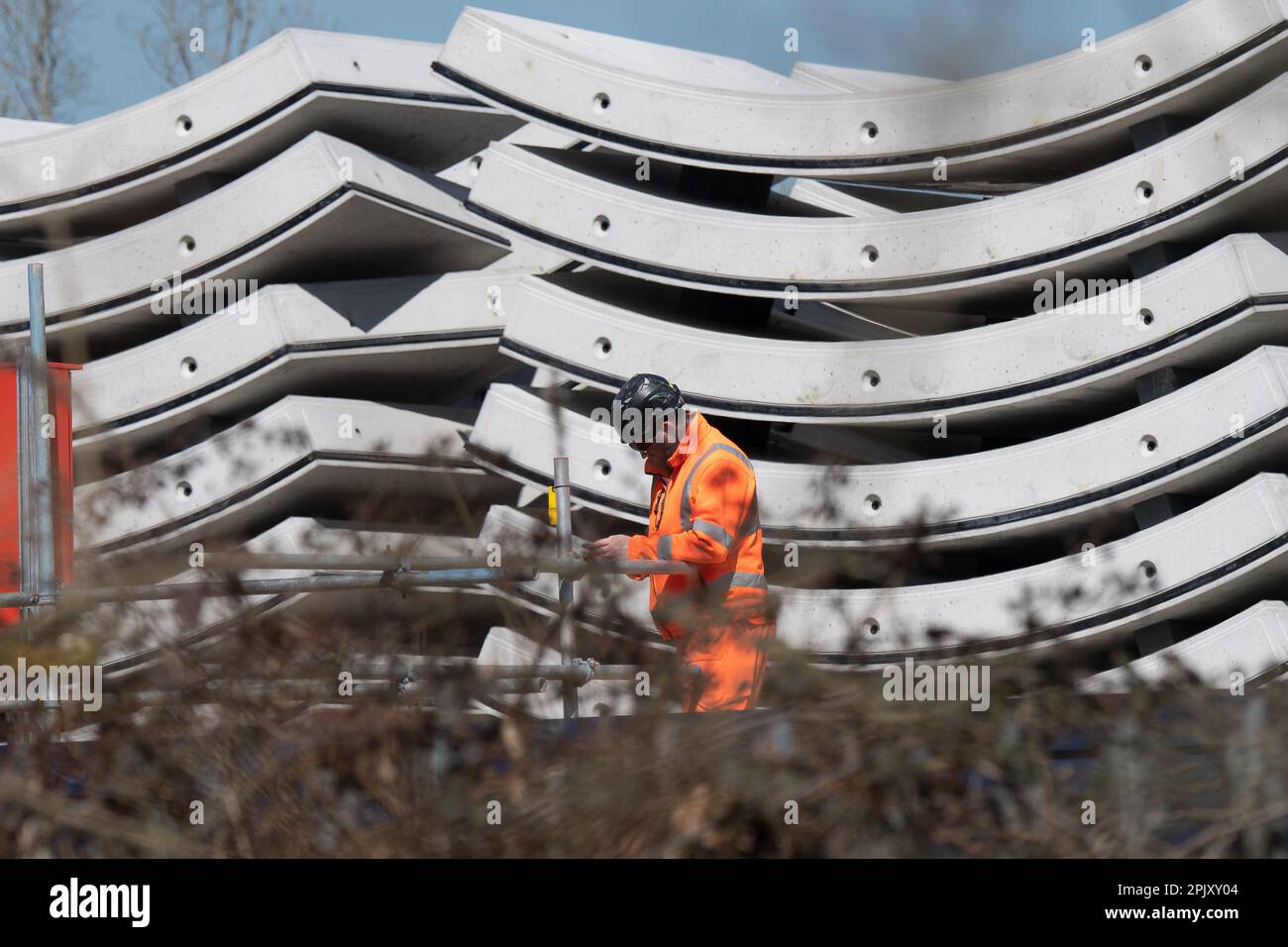 Ruislip, UK. 4th April, 2023. Credit: Concrete tunnel segments for the ...