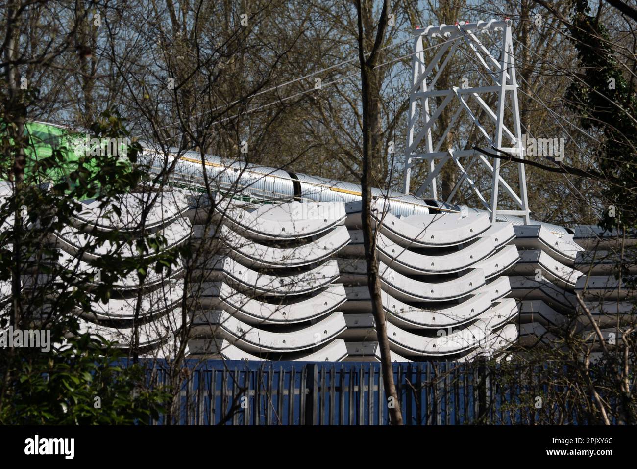 Ruislip, UK. 4th April, 2023. Credit: Concrete tunnel segments for the ...