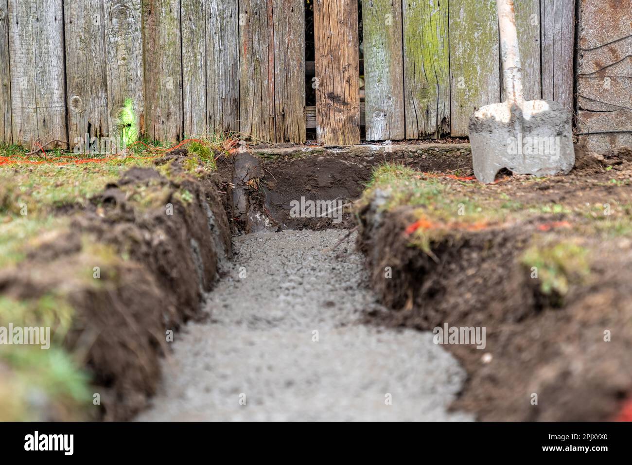 concrete foundation in the ground for building construction Stock Photo ...