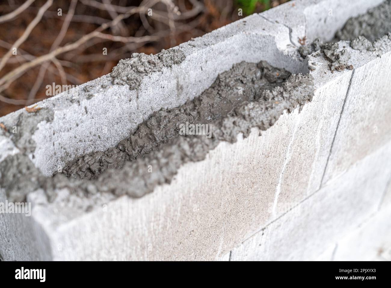 concrete foundation in the ground for building construction Stock Photo ...