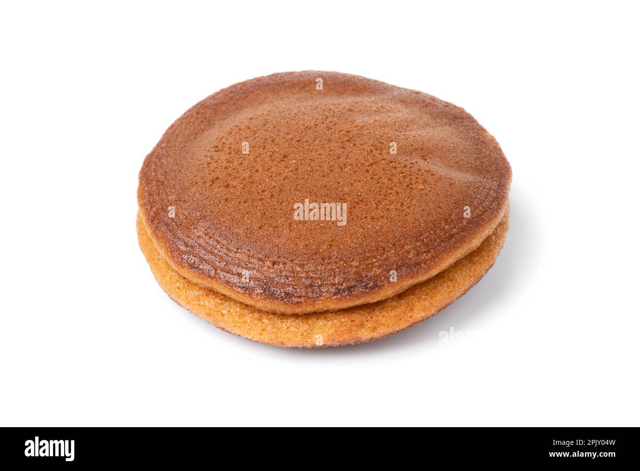 Single Japanese Dorayaki close up isolated on white background Stock ...