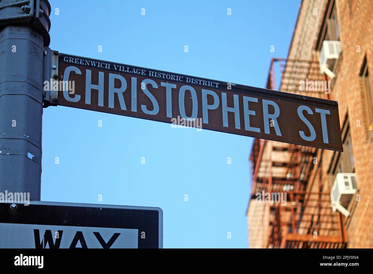 Christopher Street historic sign in Midtown Manhattan in New York City ...