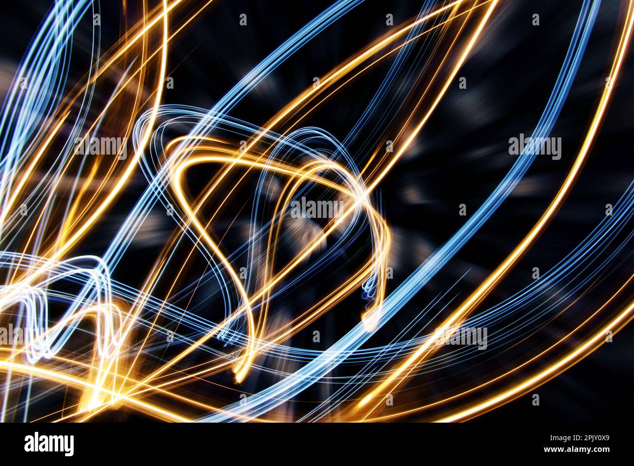 blue and yellow lights effects Stock Photo - Alamy