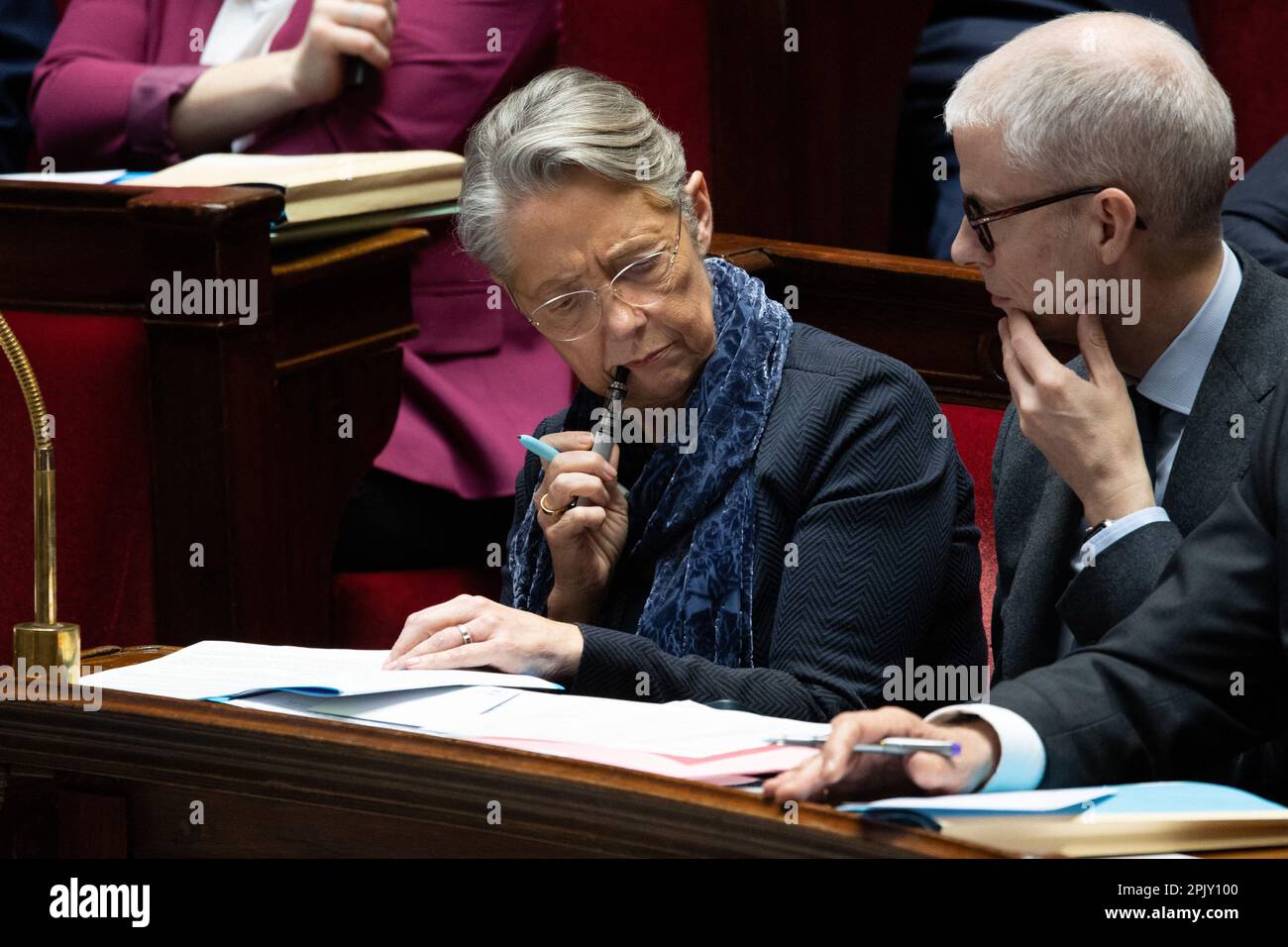 Paris, France. 04th Apr, 2023. French Prime Minister Elisabeth Borne ...
