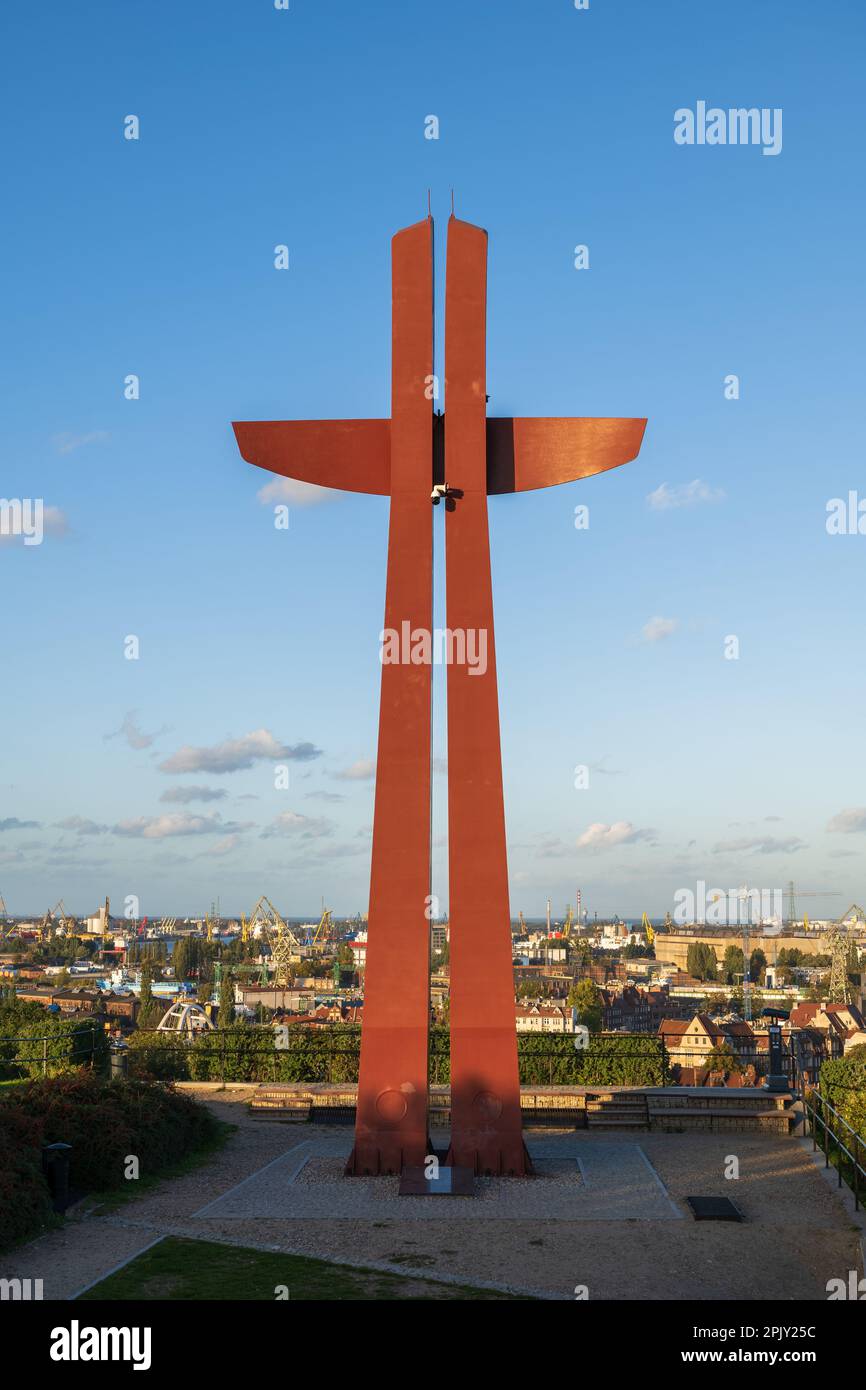 Millennium Cross monument on top of Gradowa Mountain in city of Gdansk ...