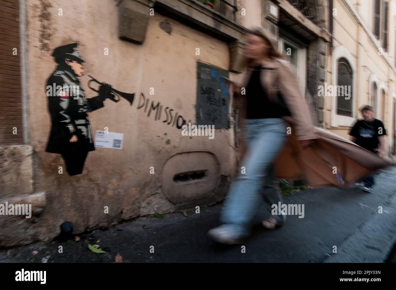 Rome, Italy. 03rd Apr, 2023. A new work by Street Artist Laika ...